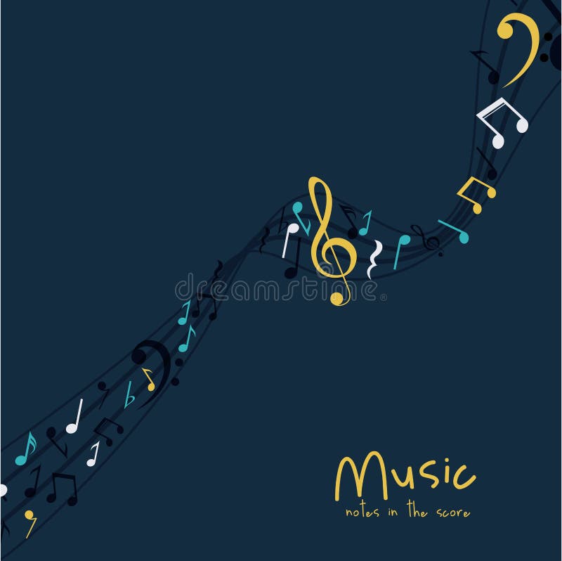 Multicolored Music Note Design Stock Vector - Illustration of pentagram ...