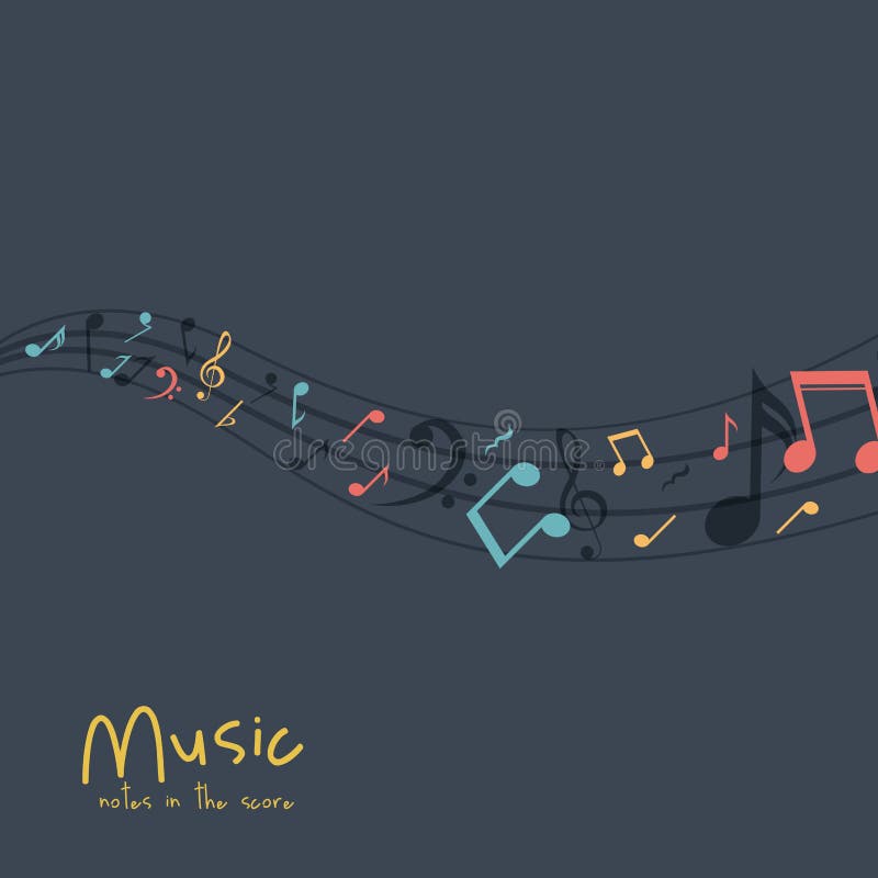 Multicolored Music Note Design Stock Vector - Illustration of design ...