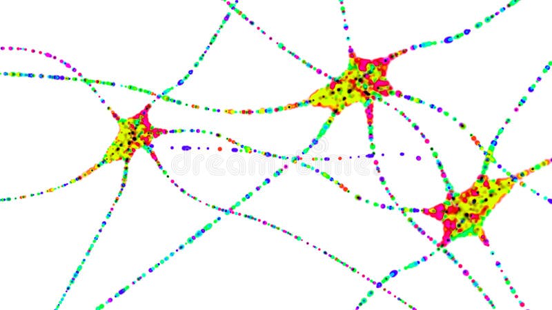 Multicolored and Transmitting Single Nerve Cell or Neuron Stock ...