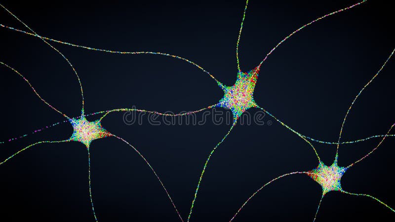 Multicolored and Transmitting Single Nerve Cell or Neuron Stock ...