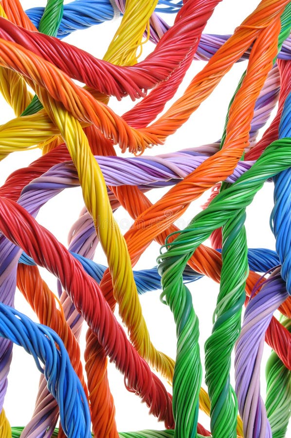 Cable Bundles in Data Communication Networks Stock Photo - Image of ...