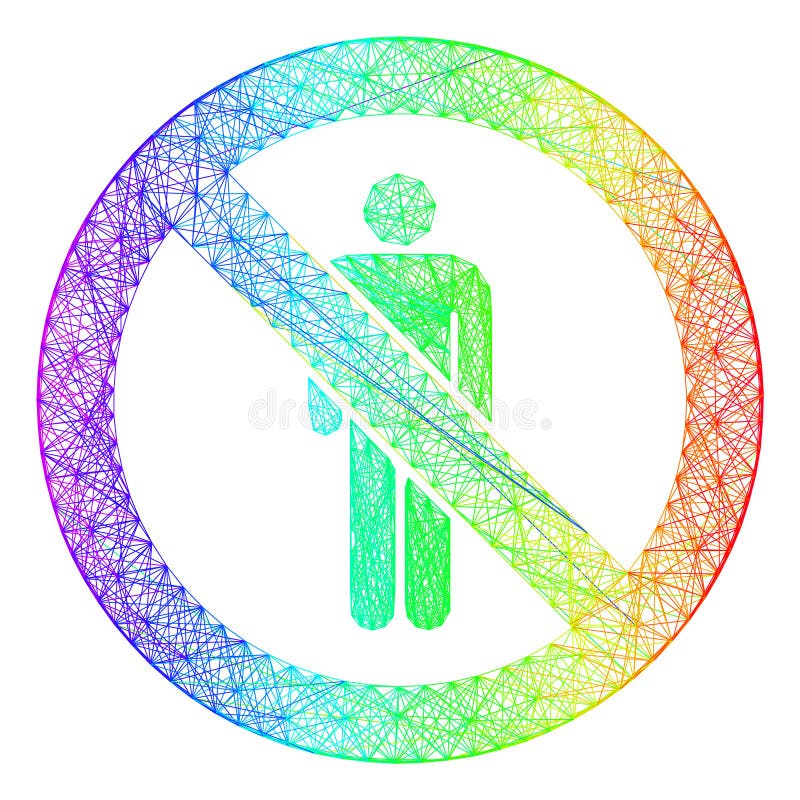 Multicolored Network Stop Man Stock Illustration - Illustration of ...