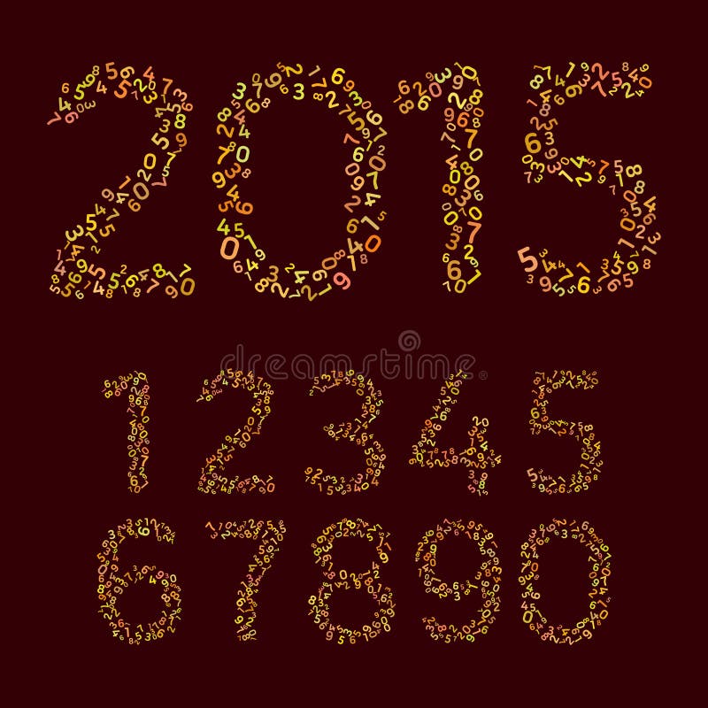 Multicolored Numbers of Math Elements Stock Vector - Illustration of ...