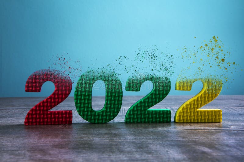 Multicolored Numbers 2022 is Sprayed. the End of the Year Stock Image ...