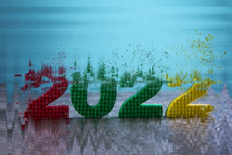 Multicolored Numbers 2022 is Sprayed. the End of the Year Stock Image ...