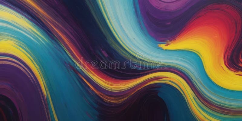 Multicolored Paint Comes in Waves. Liquid Paint Gradient and ...