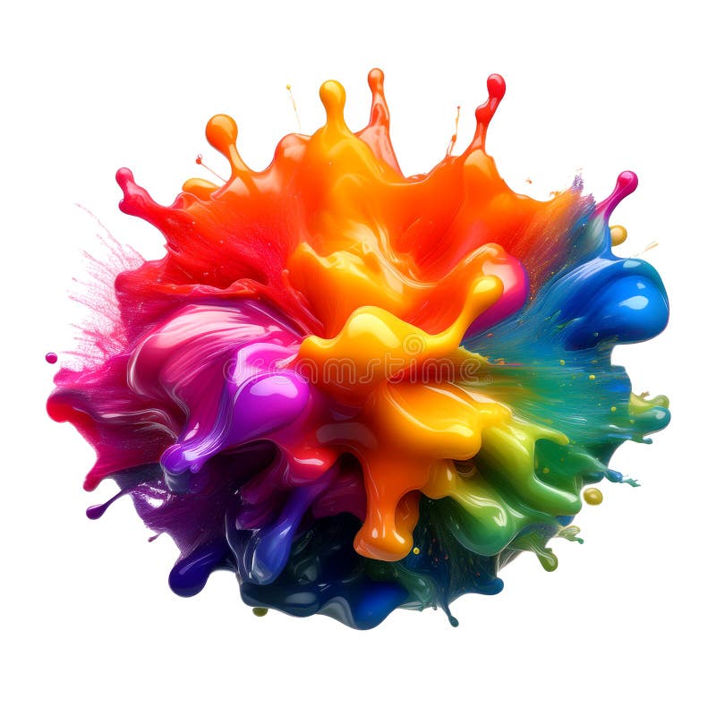 Vibrant Color Splash of Paint Forming a Circular Motion on White ...