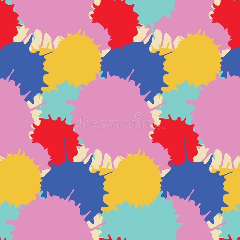 Multicolored Paint Spots Seamless Pattern, Chaos Rainbow Expression ...