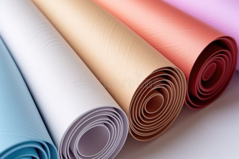 Multicolored Paper Rolls for Gift Wrapping in a Detailed Image Stock ...