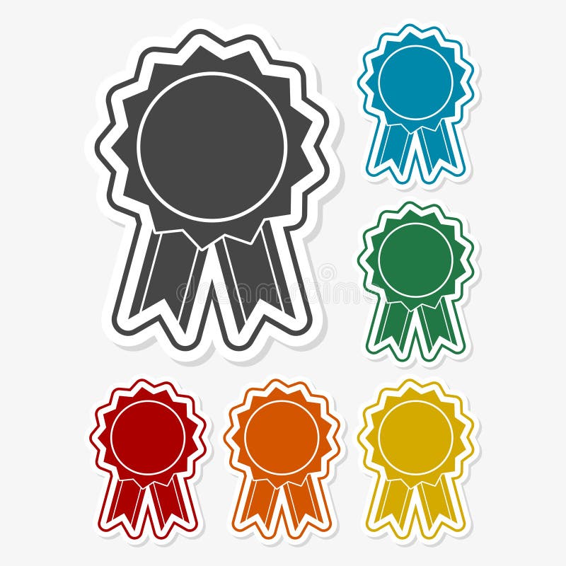Multicolored Paper Stickers - Award Icon Stock Vector - Illustration of ...