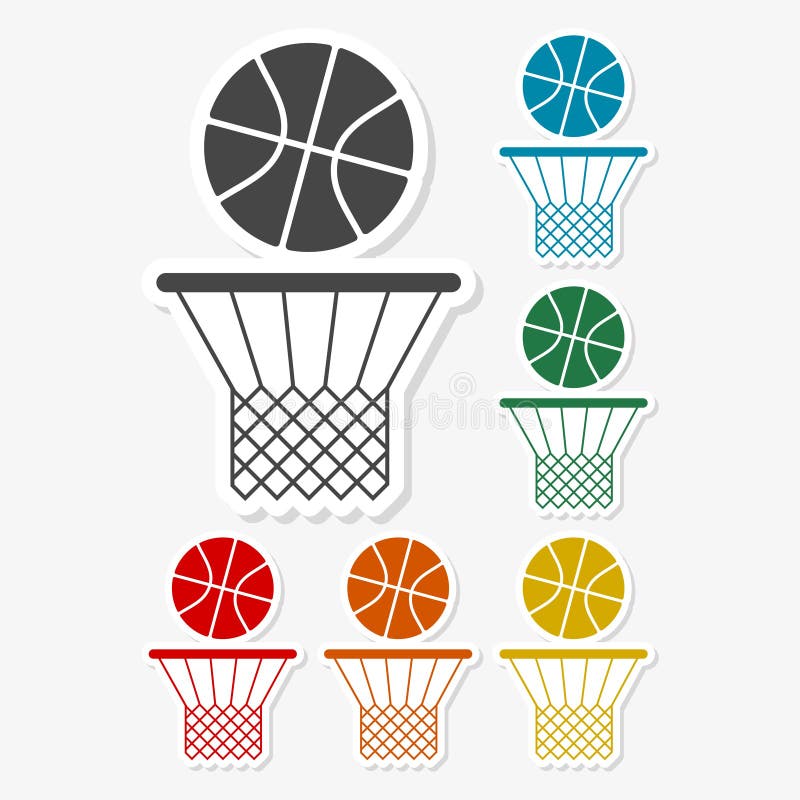 Multicolored Paper Stickers Basketball Icon Stock Illustrations – 5 ...