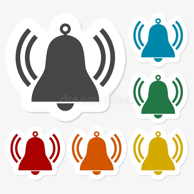 Multicolored Paper Stickers - Bell Icon Stock Vector - Illustration of ...
