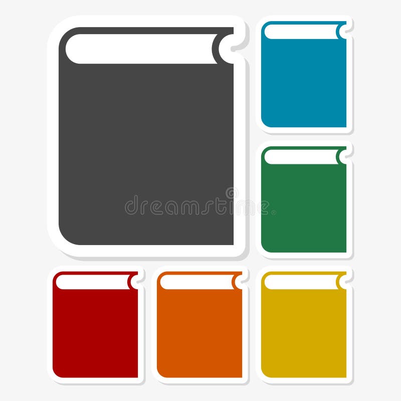 Multicolored Paper Stickers - Book Icon Stock Vector - Illustration of ...