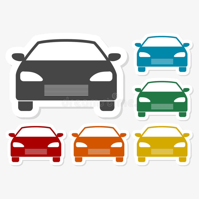 Multicolored Paper Stickers - Car Icon Stock Vector - Illustration of ...