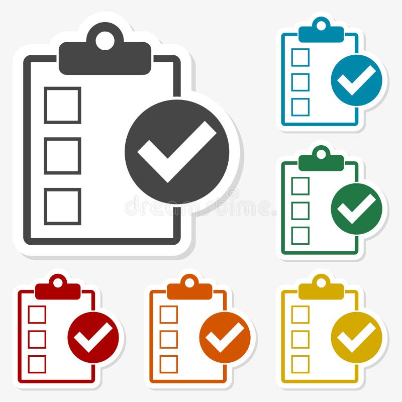 Multicolored Paper Stickers - Checklist Icon Stock Vector ...