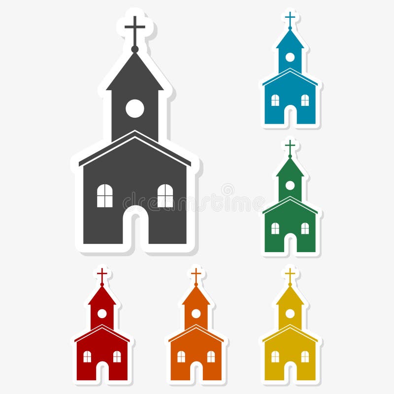 Multicolored Paper Stickers - Church Stock Vector - Illustration of ...