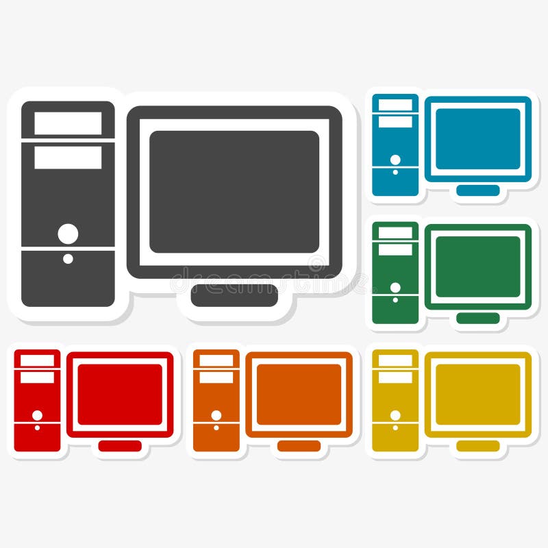 Multicolored Paper Stickers - Desktop Computer Icon Stock Vector ...
