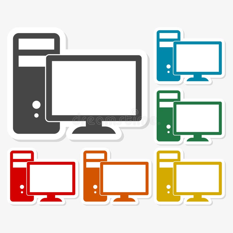 Multicolored Paper Stickers - Desktop Computer Icon Stock Vector ...