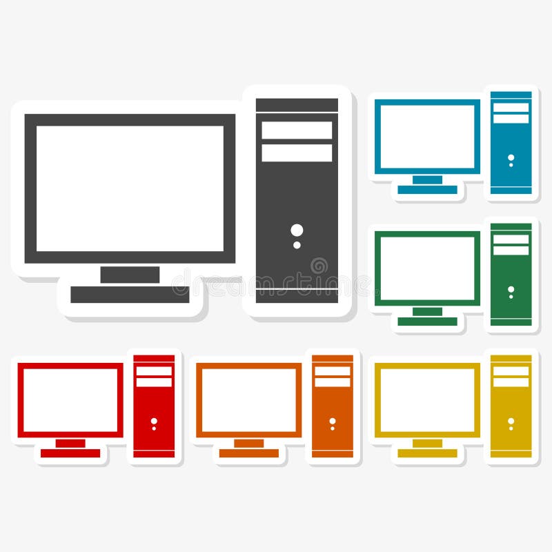 Multicolored Paper Stickers - Desktop Computer Icon Stock Vector ...