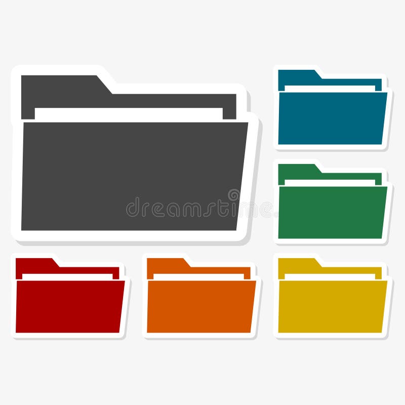 Multicolored Paper Stickers - File, Folder Icon Stock Vector ...