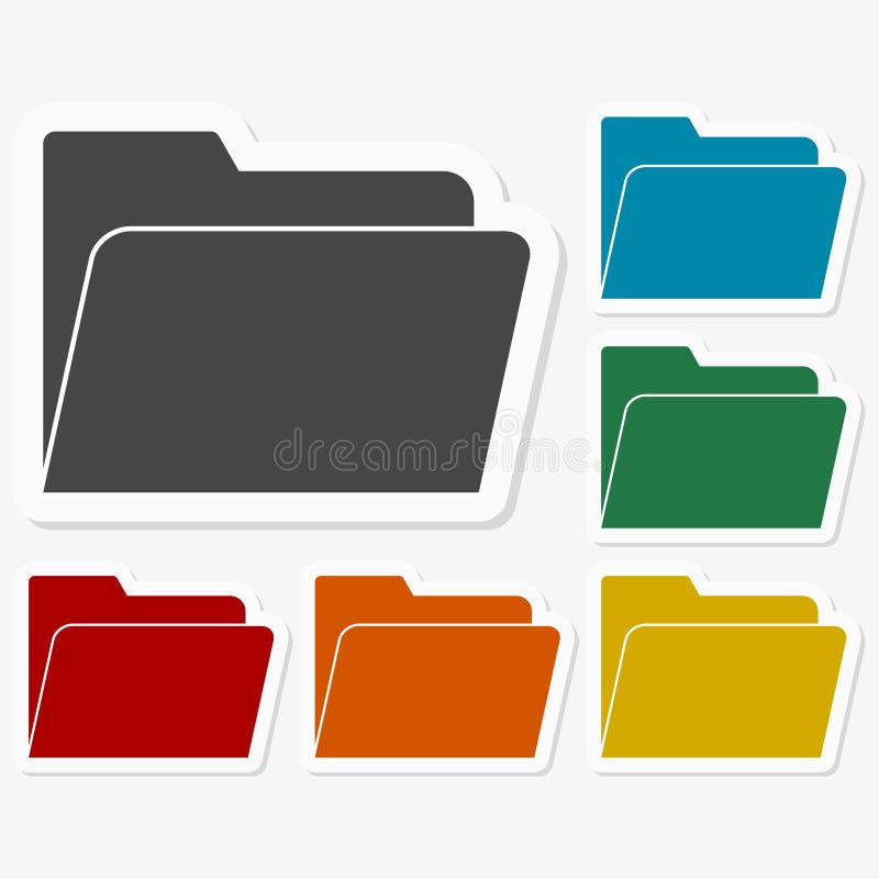 Multicolored Paper Stickers - File, Folder Icon Stock Vector ...