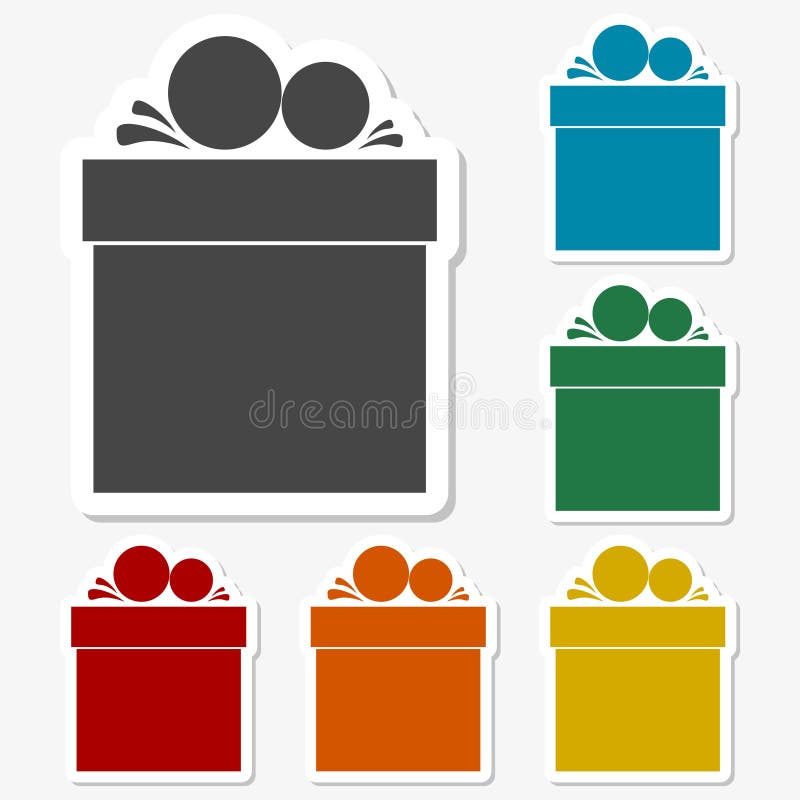 Multicolored Paper Stickers - Gift Box Stock Vector - Illustration of ...