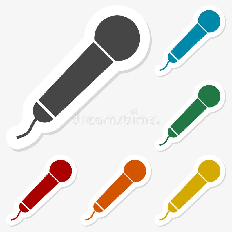 Multicolored Paper Stickers - Microphone Stock Vector - Illustration of ...
