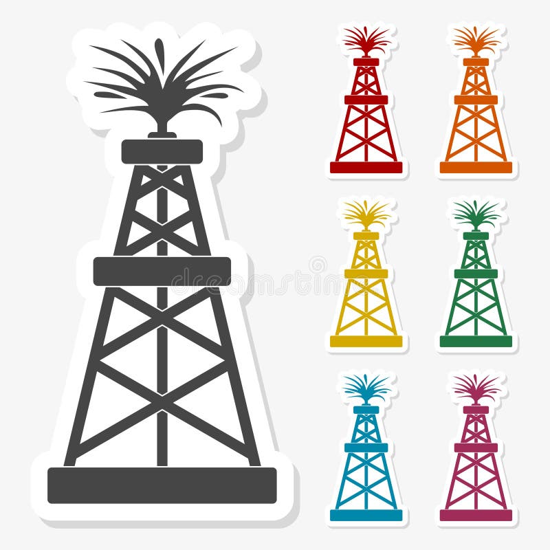 Multicolored Paper Stickers - Oil Rig Stock Vector - Illustration of ...