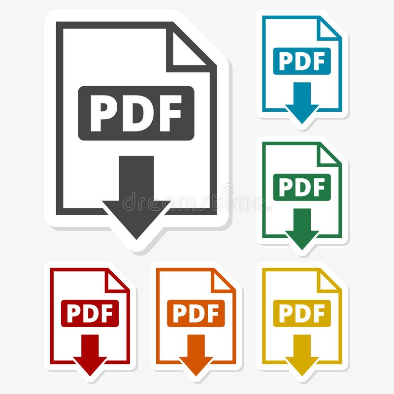 Multicolored Paper Stickers - Pdf Icon Stock Vector - Illustration of ...