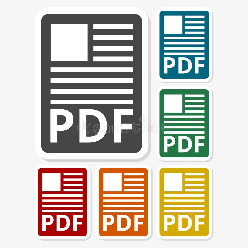 Multicolored Paper Stickers - Pdf Icon Stock Vector - Illustration of ...