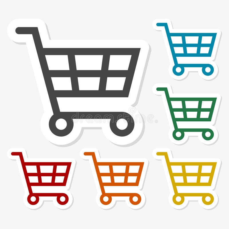 Multicolored Paper Stickers - Shopping Icon Stock Vector - Illustration ...