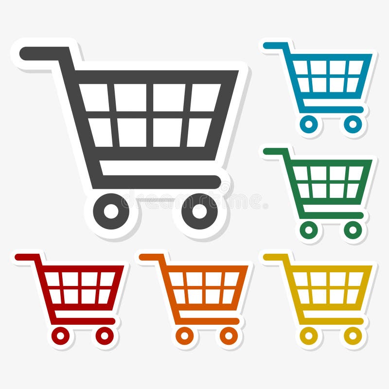 Multicolored Paper Stickers - Shopping Icon Stock Vector - Illustration ...