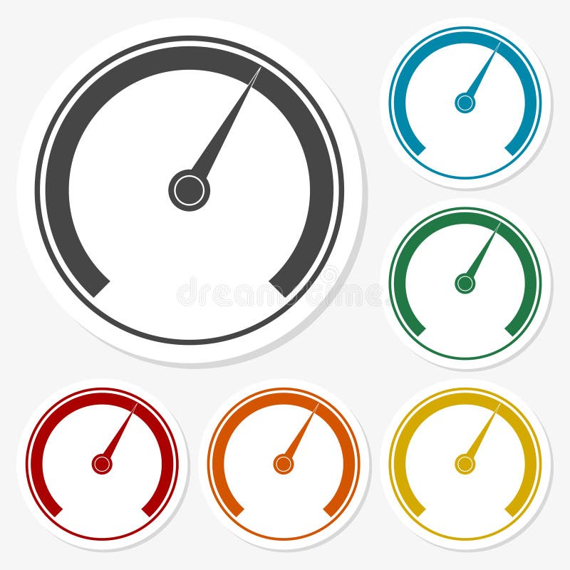 Multicolored Paper Stickers - Speedometer Stock Vector - Illustration ...