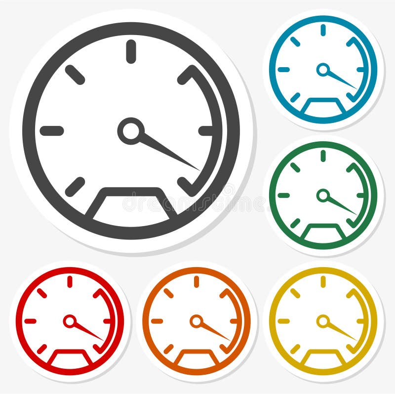 Multicolored Paper Stickers - Speedometer Stock Vector - Illustration ...