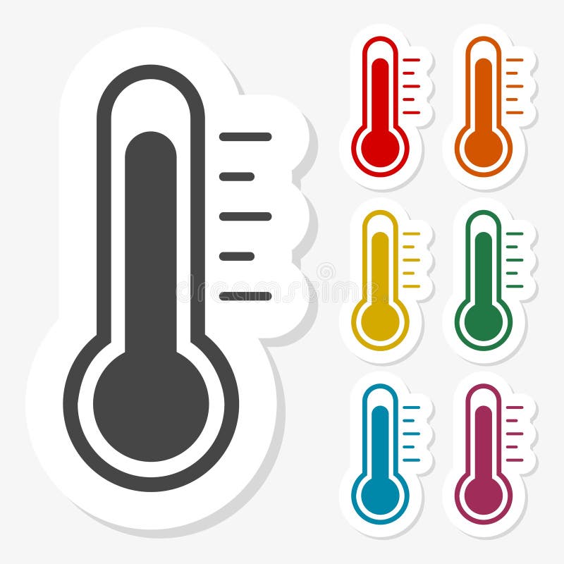 Multicolored Paper Stickers - Thermometer Stock Vector - Illustration ...