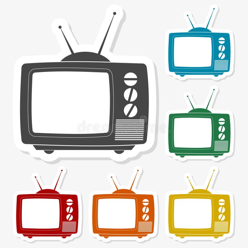 Multicolored Paper Stickers - TV Icon Stock Vector - Illustration of ...