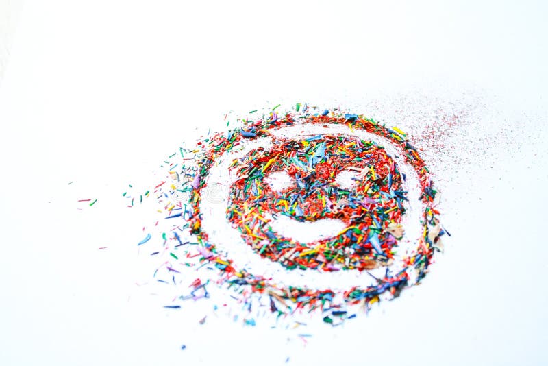 Multicolored Particles of Colored Pencils on White Background Stock ...