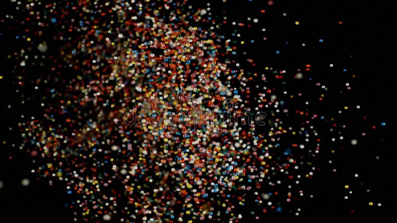 Multicolored Particles Fly after Being Exploded, Rainbow Sprinkles ...