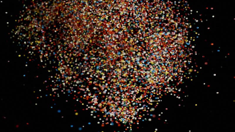Multicolored Particles Fly after Being Exploded, Rainbow Sprinkles ...