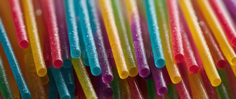 Multicolored Party Drinking Straws and Sugar Sprinkles. Stock ...