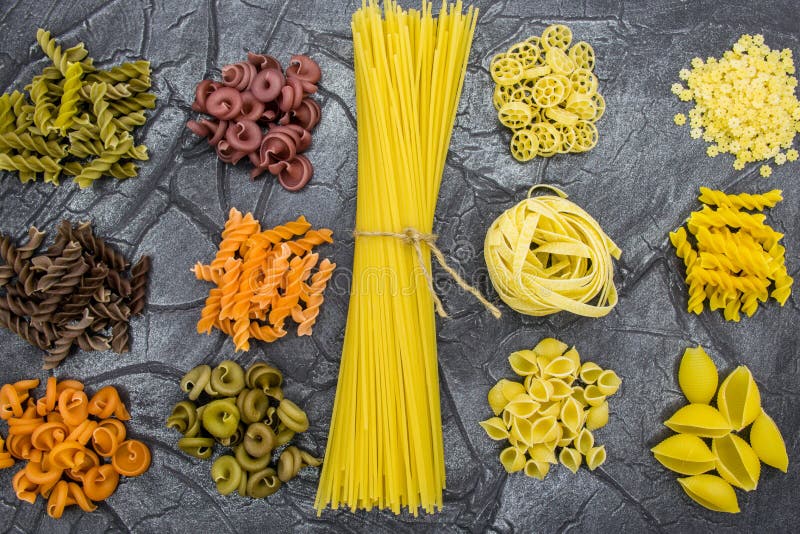 Multicolored Pasta Close-up. Pasta of Different Shapes Stock Image ...