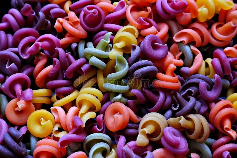 Multicolored Pasta. Colored Pasta Stock Image - Image of food, lunch ...
