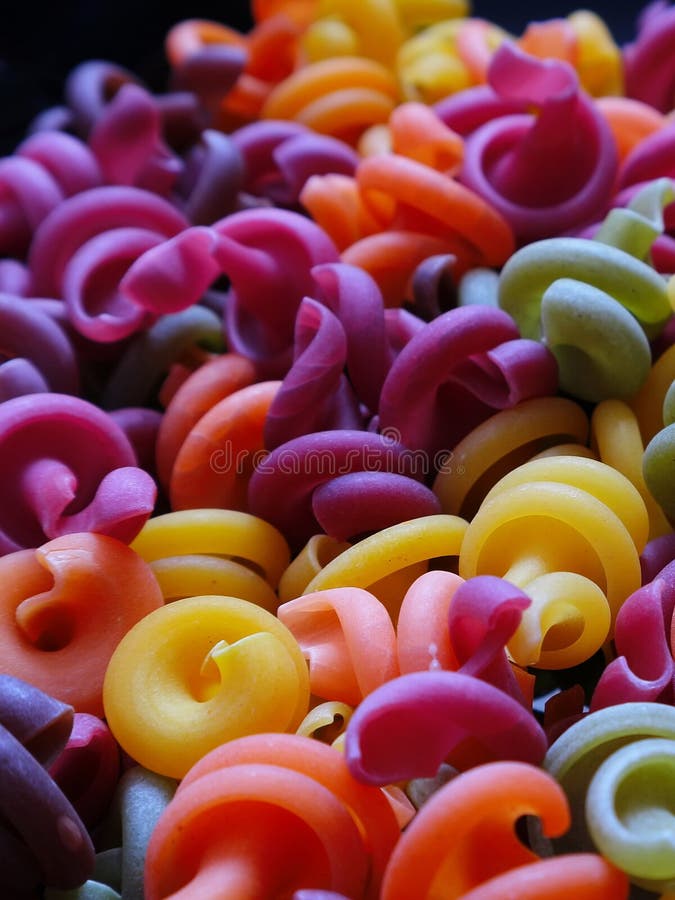 Multicolored Pasta. Colored Pasta Stock Photo - Image of cuisine, snack ...
