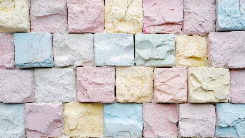 Multicolored Pastel Brickwork with Subtle Texture Stock Photo - Image ...