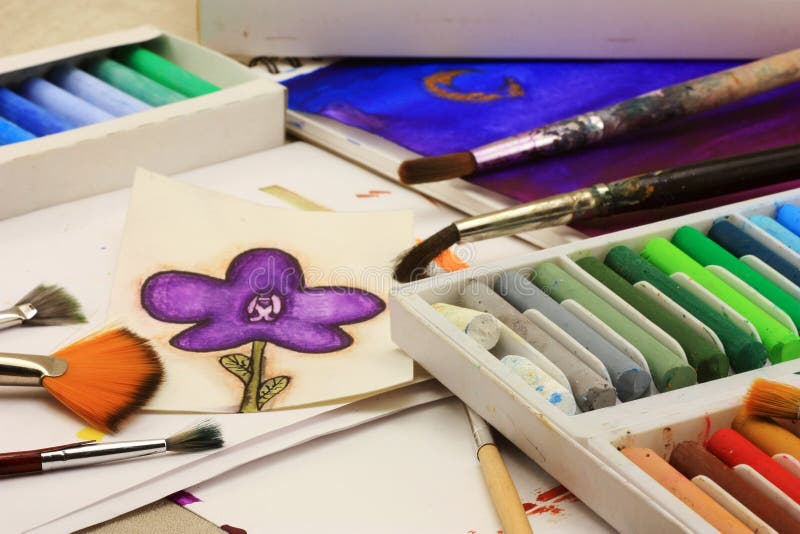 Multi-colored Pastel for the Artist Stock Image - Image of hand ...