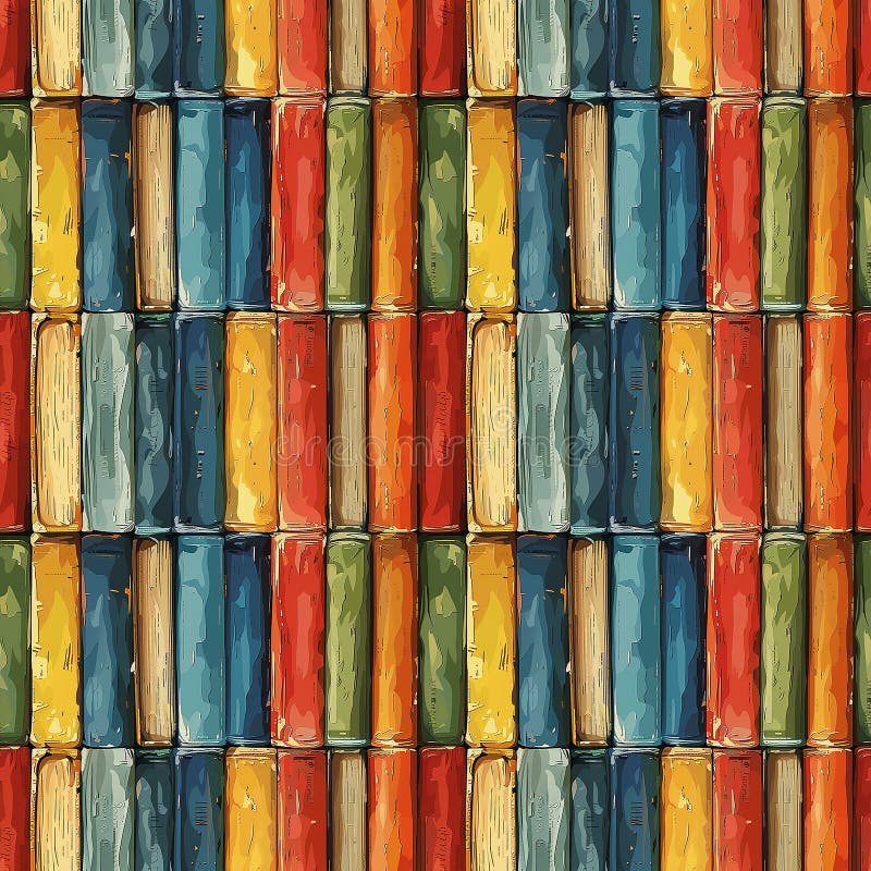 Multicolored Pattern of Books on Wall Stock Image - Image of creative ...