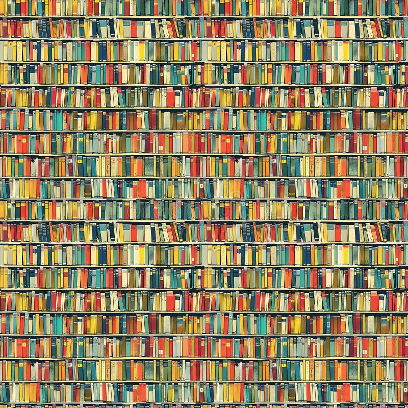 Multicolored Pattern of Books on Wall Stock Image - Image of library ...
