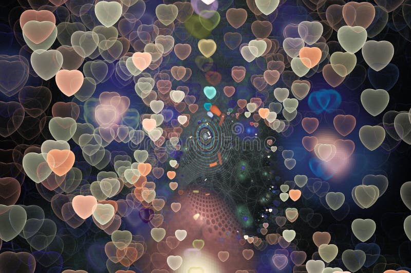 Multicolored Pattern of Small Hearts on a Black Background. Stock ...