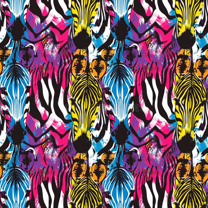 Multicolored Animal Print Background Seamless Stock Illustration ...