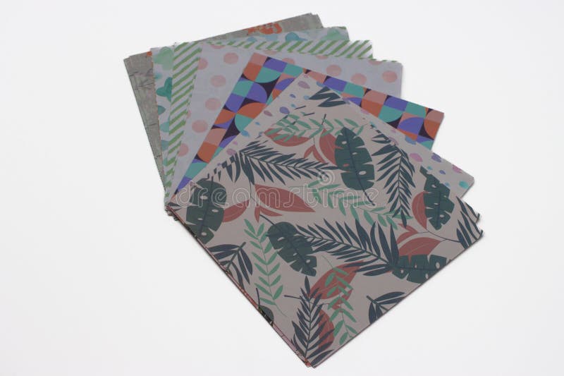 Multicolored Patterned Sheets of Paper for Origami Stock Photo - Image ...
